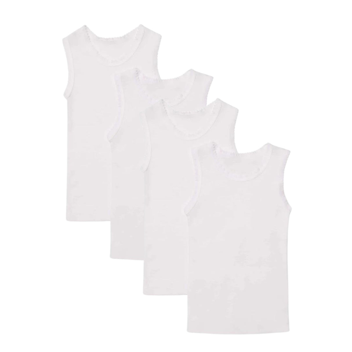 Baby Lace Trim Singlets 4 Pack – Marquise